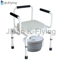 China Adjustable Height Medical Rehabilitation Equipment Elderly Commode Toilet Wheelchair for sale