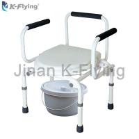 China Adjustable Height Medical Rehabilitation Equipment Elderly Commode Toilet Wheelchair for sale