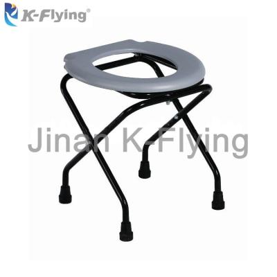 China Stable Steel Medical Rehabilitation Equipment Folding Elderly Commode Toilet Chair for sale