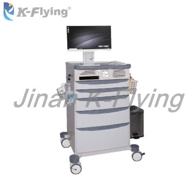 China ABS Lithium Battery Medical Trolley Cart Hospital Patient Care Wireless Nursing Trolley for sale