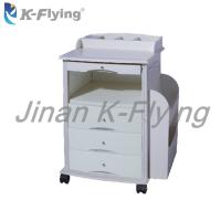 China ABS Movable Hospital Tools And Equipments Hospital Bedside Table Overbed Cabinet for sale