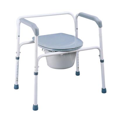 China Lightweight Steel Commode Toilet Chair With Bucket for sale