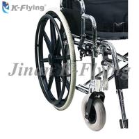 China Metal Steel Chrome Portable Folding Manual Wheelchair For Adult Disbaled for sale