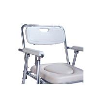 China Steel Adjustable Height Shower Commode Toilet Chair With Arm Rest for sale