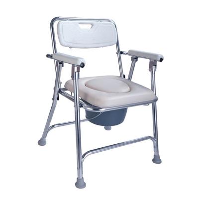 China Steel Adjustable Height Shower Commode Toilet Chair With Arm Rest for sale