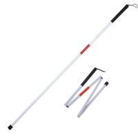 China Aluminum Mobility Folding Adjustable White Walking Stick Cane For Blind People for sale