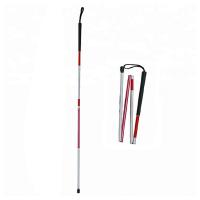 China Aluminum Mobility Folding Adjustable White Walking Stick Cane For Blind People for sale
