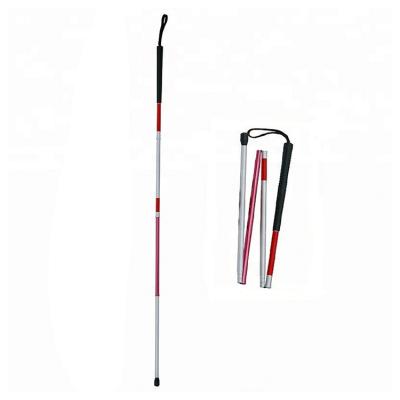 China Aluminum Mobility Folding Adjustable White Walking Stick Cane For Blind People for sale