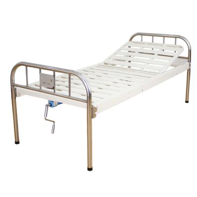China Stainless Steel Headboard Metal Manual Nursing Bed Hospital Furniture for sale