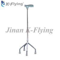 China Four Foot Portable Disbaled Elderly Walking Stick Metal Loading 100 Kg for sale