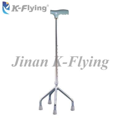 China Four Foot Portable Disbaled Elderly Walking Stick Metal Loading 100 Kg for sale