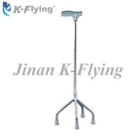 China Four Foot Portable Disbaled Elderly Walking Stick Metal Loading 100 Kg for sale