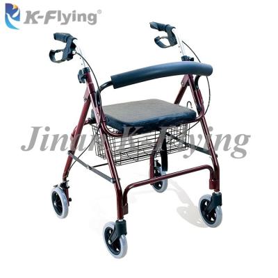 China High Strength Medical Rehabilitation Equipment Aluminum Rollator Walker For Elderly for sale