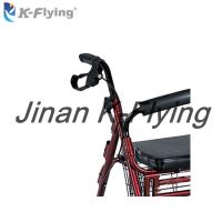 China Deluxe Height Adjustable Adult Walker Rollator Folding Metal Aluminum for sale