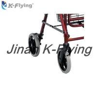China Deluxe Height Adjustable Adult Walker Rollator Folding Metal Aluminum for sale