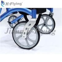 China Light Metal Aluminum Folding Walker Rollator Elderly Walking Aid for sale
