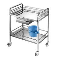 China Hospital Medical Trolley Cart 430 Stainless Steel Nursing Treatment for sale