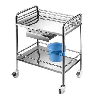 China Hospital Medical Trolley Cart 430 Stainless Steel Nursing Treatment for sale