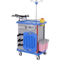 China Hospital ABS Medicine Crash Cart Drawers Emergency Medical Trolley for sale