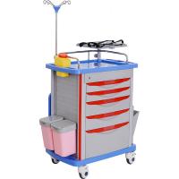 China Hospital ABS Medicine Crash Cart Drawers Emergency Medical Trolley for sale