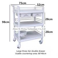 China ABS Material Nursing Medical Trolley Cart Three Layer Tool Cart for sale