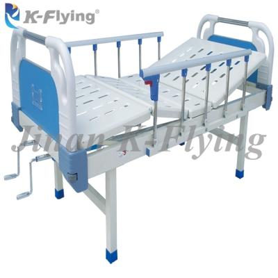 China Folding Steel 2 Crank Manual Hospital Bed Patient Without Wheels for sale