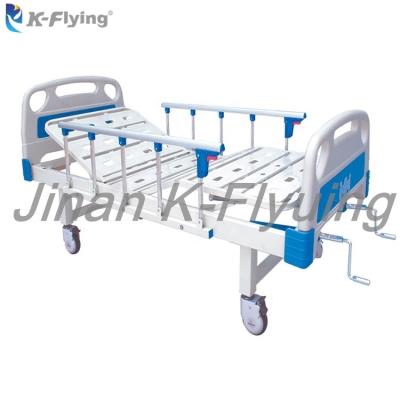 China Moving 2 Cranks ABS Bedhead Foldable Hospital Manual Nursing Bed for sale