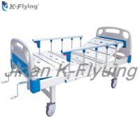 China Moving 2 Cranks ABS Bedhead Foldable Hospital Manual Nursing Bed for sale
