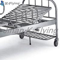 China Stainless Steel Foldable 2 Cranks Hospital Manual Patient Bed for sale