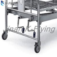 China Stainless Steel Foldable 2 Cranks Hospital Manual Patient Bed for sale