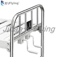 China Metal Steel 2 Cranks Foldable Manual Hospital Patient Bed for sale