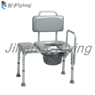 China Aluminum Alloy Disabled Toilet Shower Chair Backrest Height Adjustable for sale