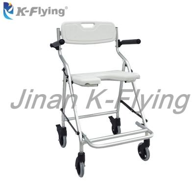 China Movable Aluminum Foldable Elderly Disabled Commode Shower Chair for sale
