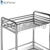 China 2 Layers Stainless Steel Movable Hospital Instrument Medical Trolley Cart for sale