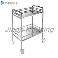 China 2 Layers Stainless Steel Movable Hospital Instrument Medical Trolley Cart for sale