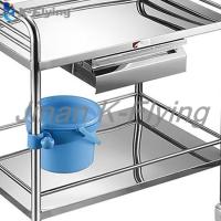 China Movable Stainless Steel Two Layers Hospital Medical Trolley Cart for sale
