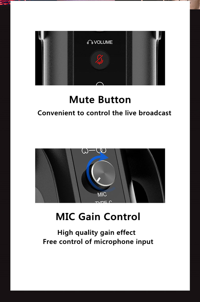 USB2.0 Desktop Computer Microphone 20Hz-20KHz Studio Condenser Microphone 7