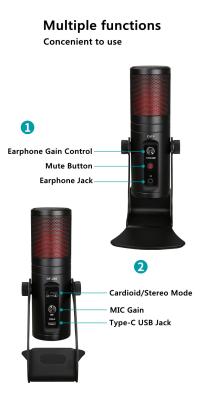 China 5V USB YouTube Karaoke Singing Mic 170mm*47.5mm Portable Lightweight for sale