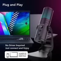 China Tiktok Karaoke USB Recording Microphone Plosive Free Real Time Monitoring for sale