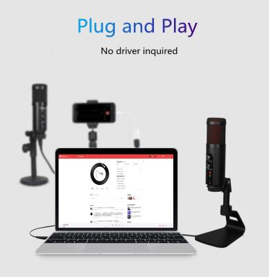 China Recessed Shock Mount Studio USB Recording Microphone 98db SNR Audio Mixer Mic for sale
