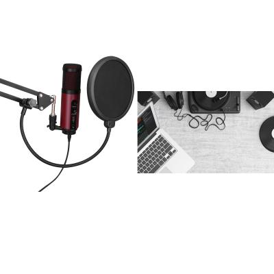 China Desktop live broadcast XLR Condenser Mic USB Microphone With Pop Filter for sale