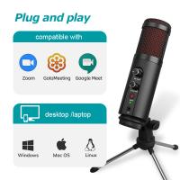 China Wired Gain Knob USB Recording Microphone Cardioid Capture 24 Bit for sale