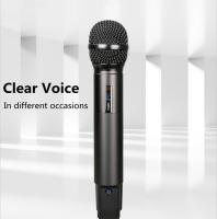 China Handheld PLL Synthesized Dual UHF Wireless Microphone System Metal Shell for sale