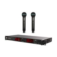China Optical Coaxial Input Wireless Handheld Karaoke Microphone Double Channel Microphone for sale