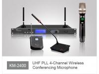 China UHF PLL 4 Channel Wireless Conferencing Microphone Handheld KM-2400 for sale