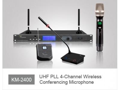 China UHF PLL 4 Channel Wireless Conferencing Microphone Handheld KM-2400 for sale