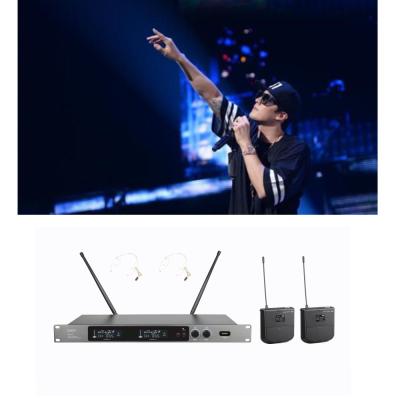 China Audio E02U Karaoke UHF Dual Channel Wireless Microphone For Karaoke Metal Cordless for sale
