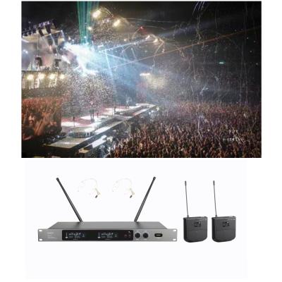 China Audio UHF Wireless Handheld Microphone System Channels Metal Dual Professional Cordless Dynamic Mic for Home for sale