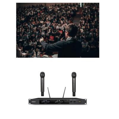 China UHF 4 Channels Handheld Wireless Microphone Diversity Receiving Auto Scan For Meeting for sale