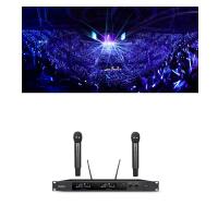 China High Quality Handheld Wireless Microphone 2 Channel UHF Professional Karaoke for sale